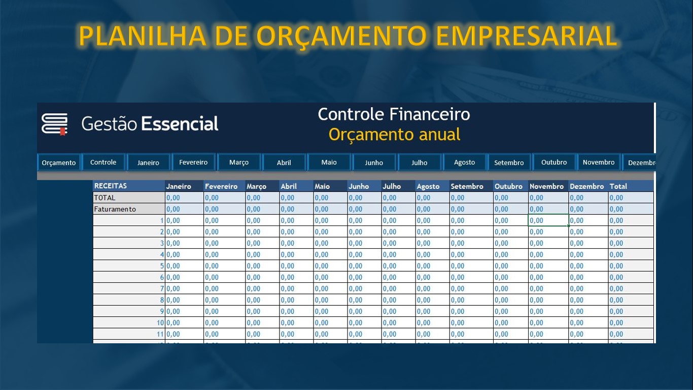 Planilha de orçamento empresarial - Gestão Essencial Planilha de orçamento empresarial - Gestão Essencial